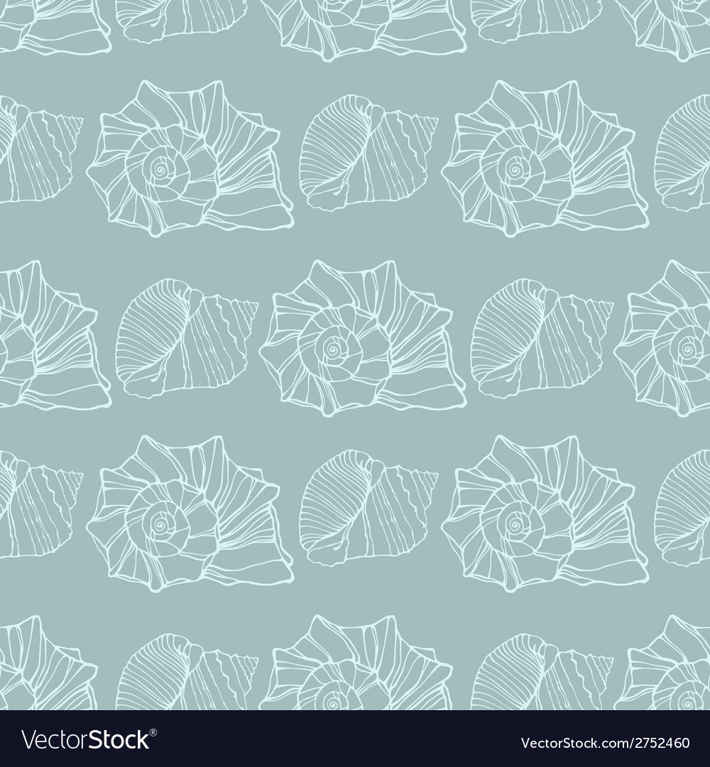 Seamless pattern with decorative shells Royalty Free Vector