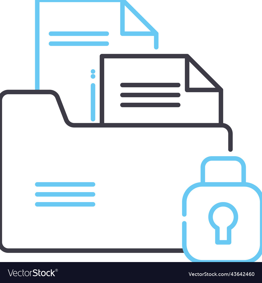 Secure documents line icon outline symbol Vector Image