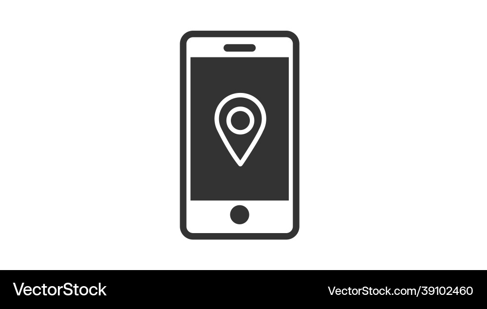 Smartphone with location sign icon Royalty Free Vector Image