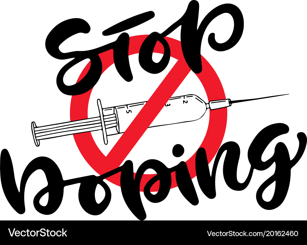 Stop doping icon with syringe anti drug concept Vector Image