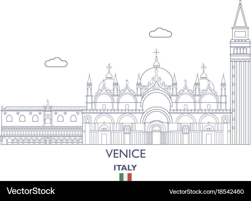 Venice city skyline Royalty Free Vector Image - VectorStock