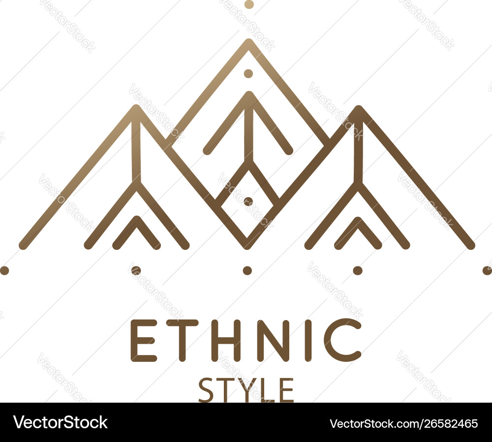 Abstract sacred symbol mountain pyramides logo Vector Image