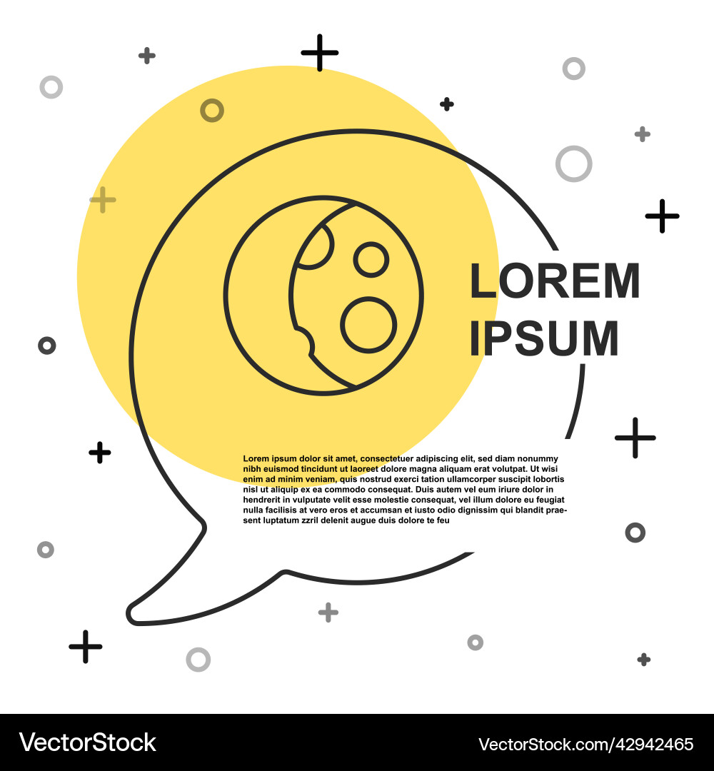 Black line moon phases icon isolated on white Vector Image