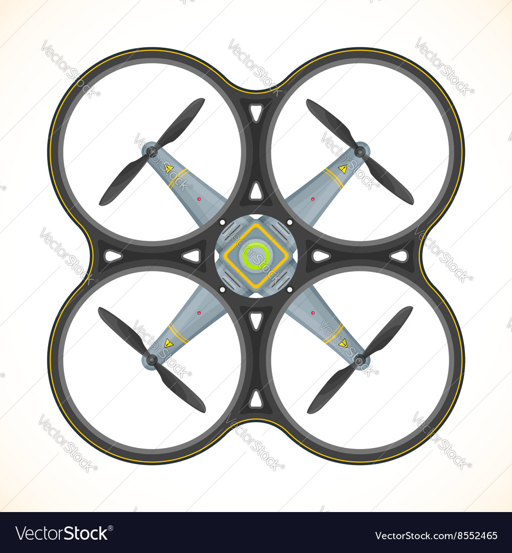 Flat quadcopter drone Royalty Free Vector Image