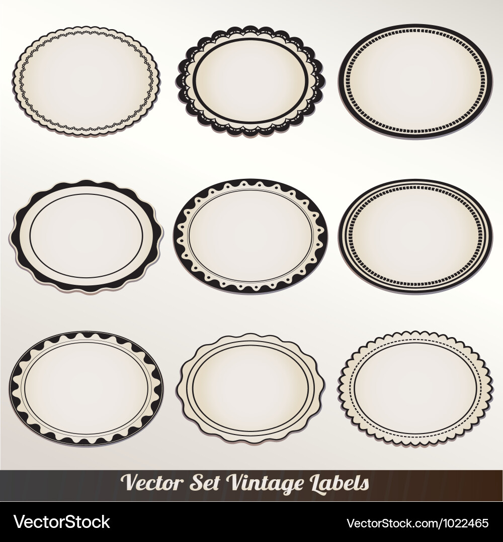 Frame labels Set ornamental vintage Royalty Free Vector