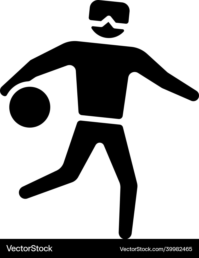 Goalball black glyph icon Royalty Free Vector Image