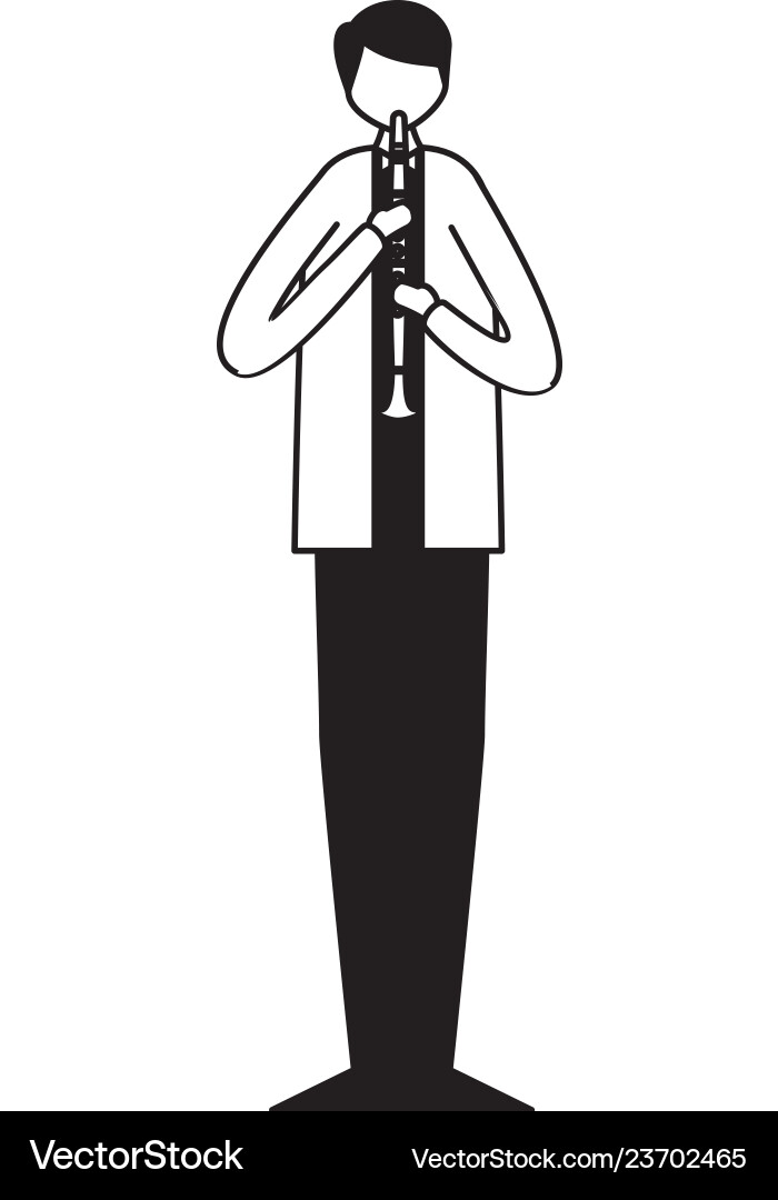 Musician man with classic clarinet Royalty Free Vector Image