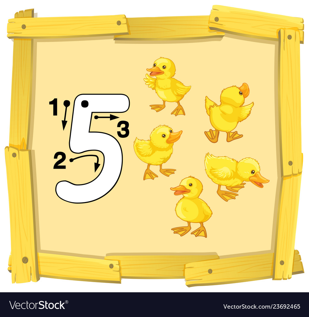Number five guide guide Royalty Free Vector Image