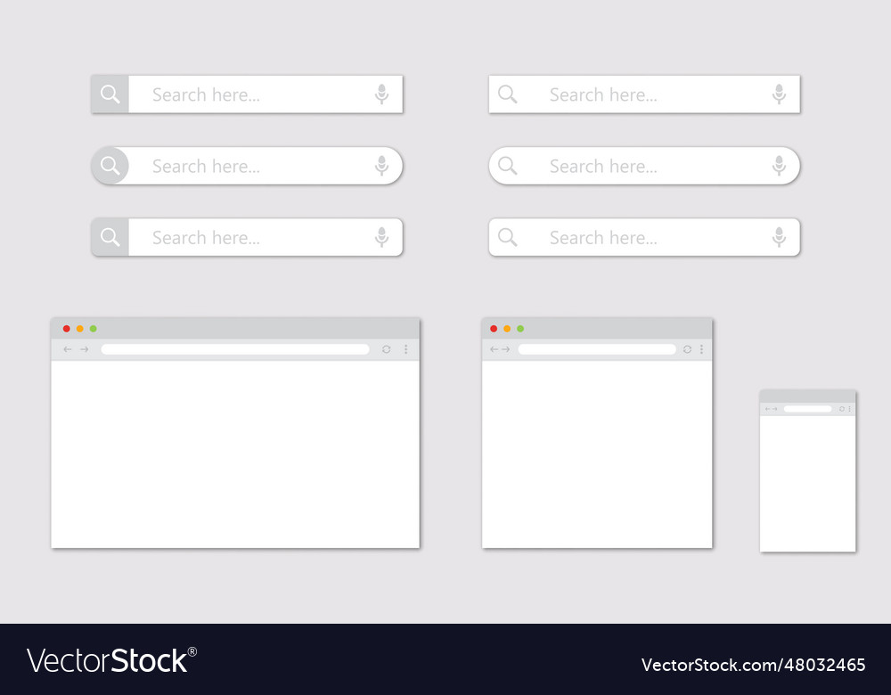 Set of blank browser windows for different Vector Image Set of blank browser windows for different Vector Image