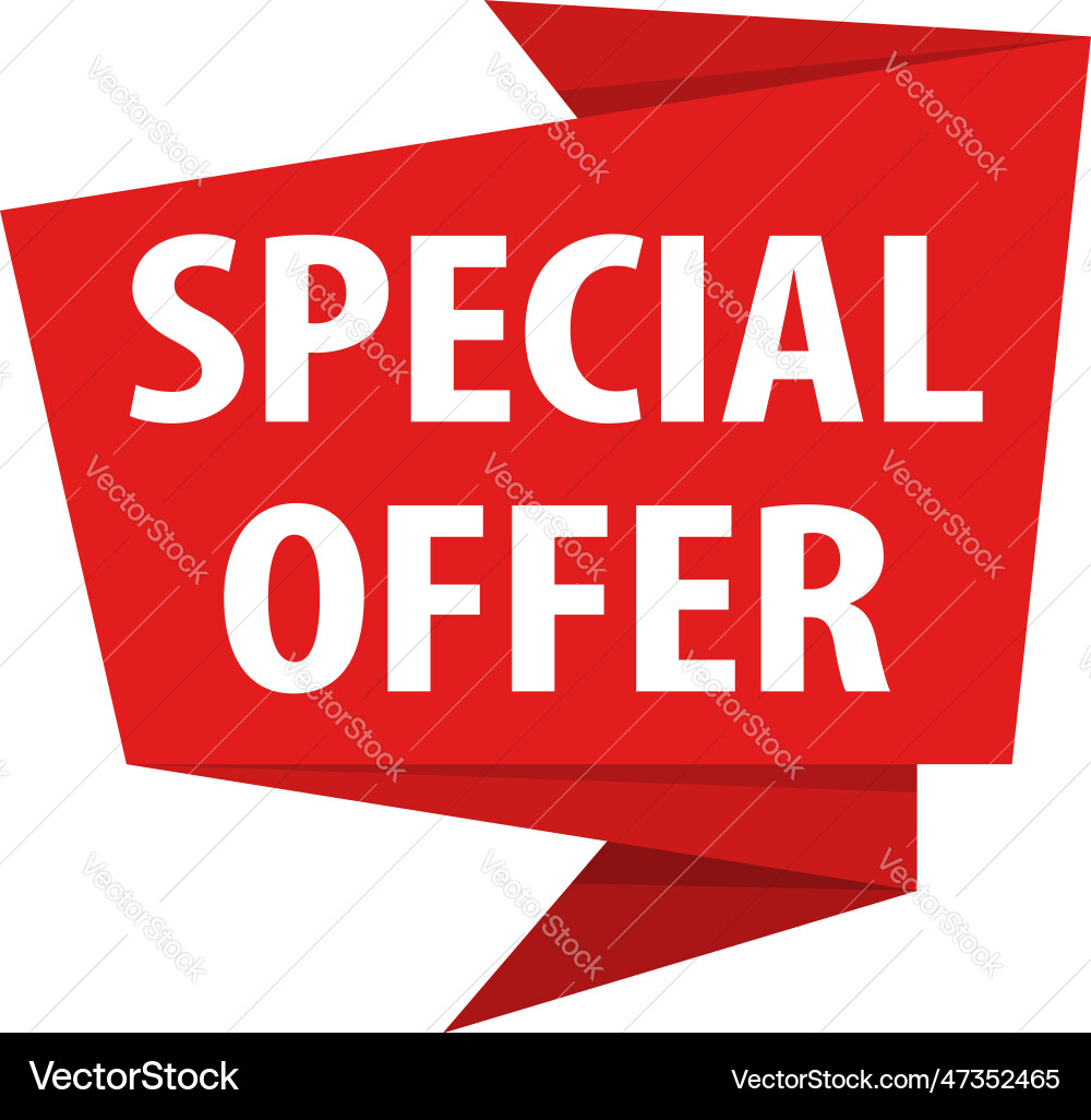 Special offer red sale label Royalty Free Vector Image