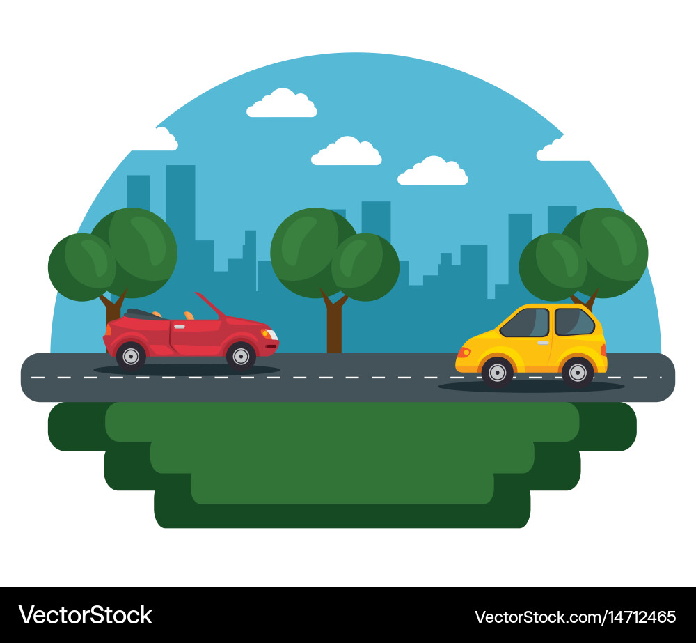 Vehicles and city design Royalty Free Vector Image