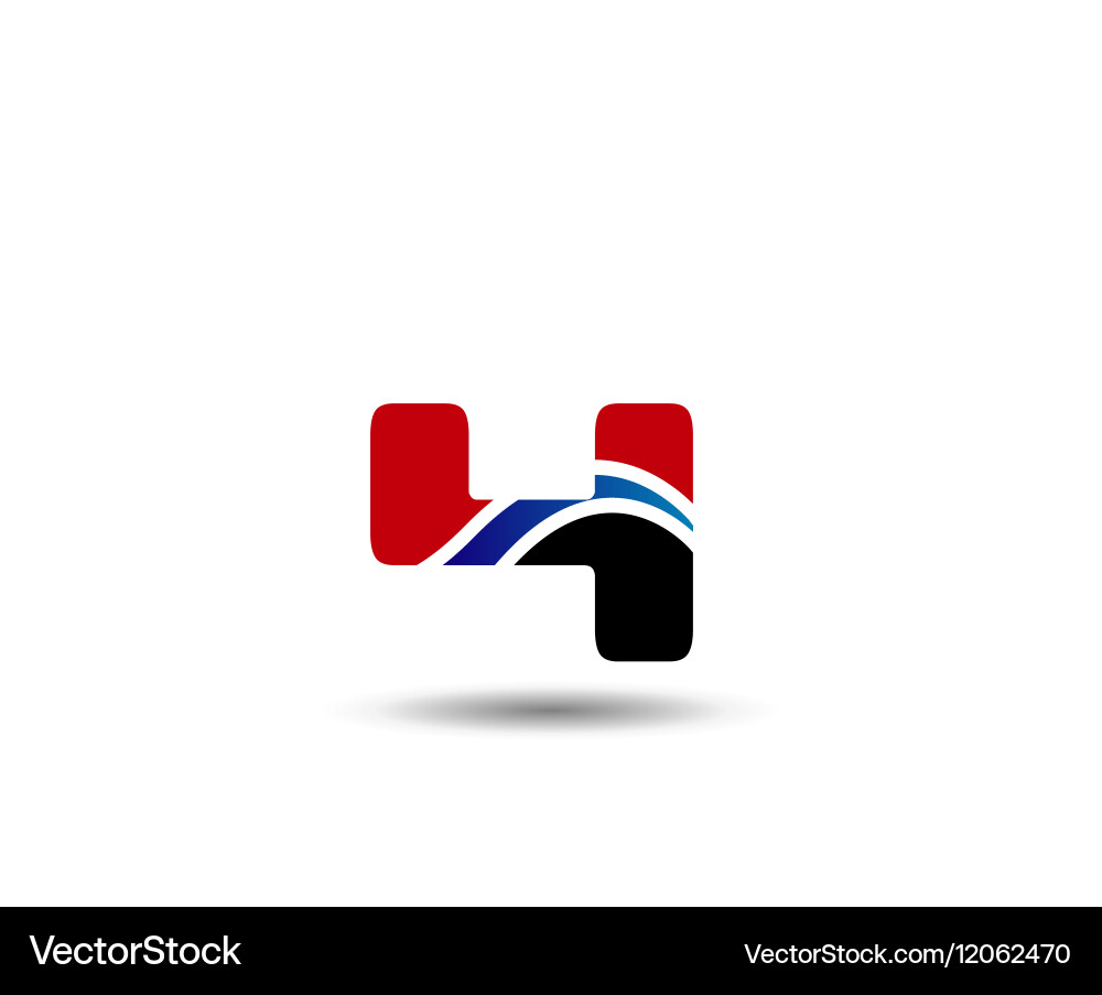 Abstract icons for number 4 logo Royalty Free Vector Image
