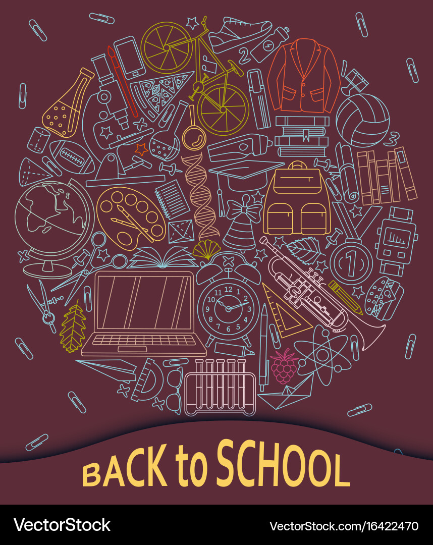 Back to school abstract background with paper cut Vector Image