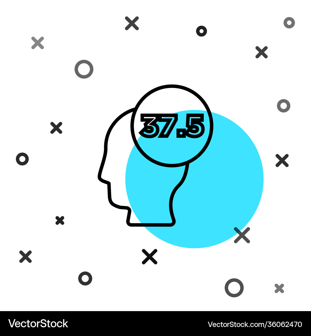 Black line high human body temperature or get Vector Image