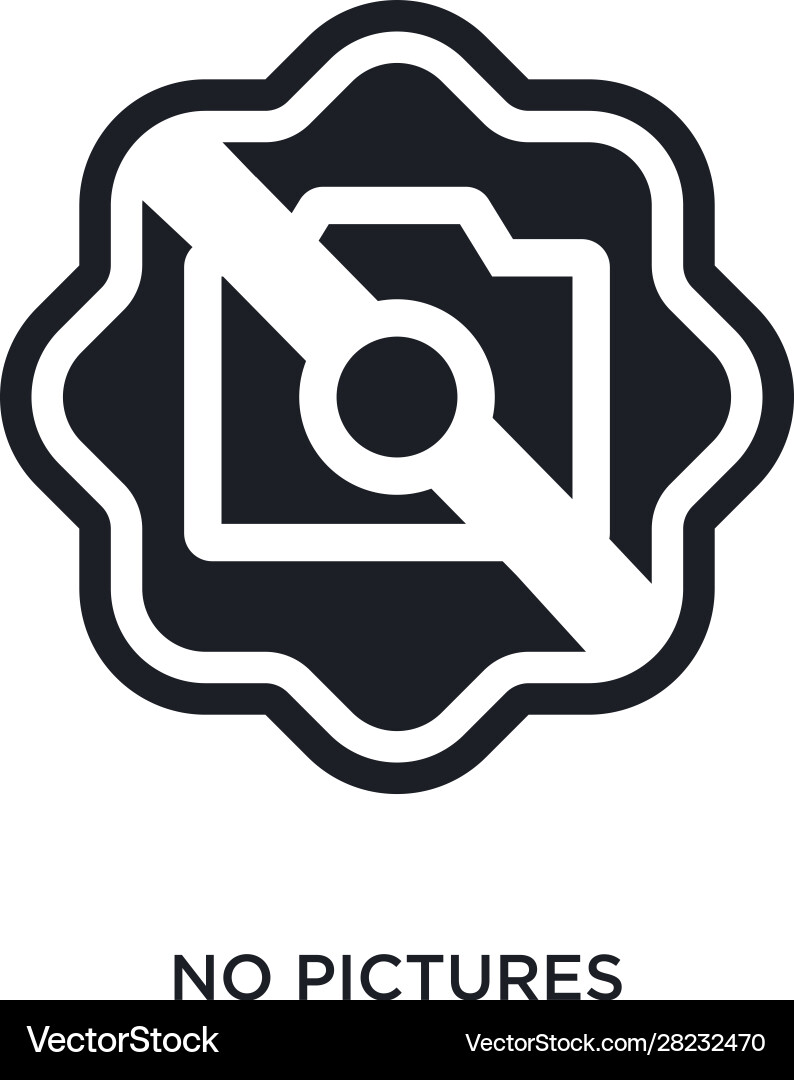 Black no pictures isolated icon simple element Vector Image