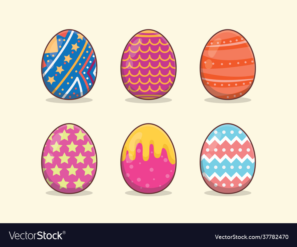 Easter egg character with cute face simple hands Vector Image