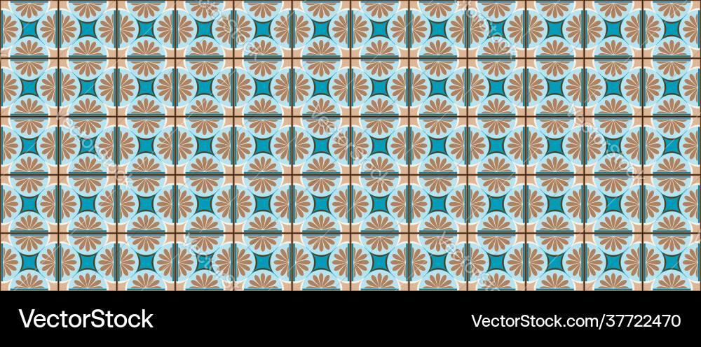 Geometric background square tiles with an ethnic Vector Image