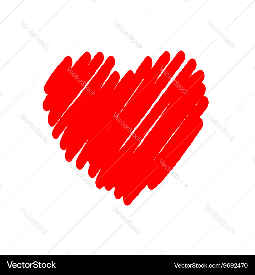 Heart red bright icon brush Royalty Free Vector Image