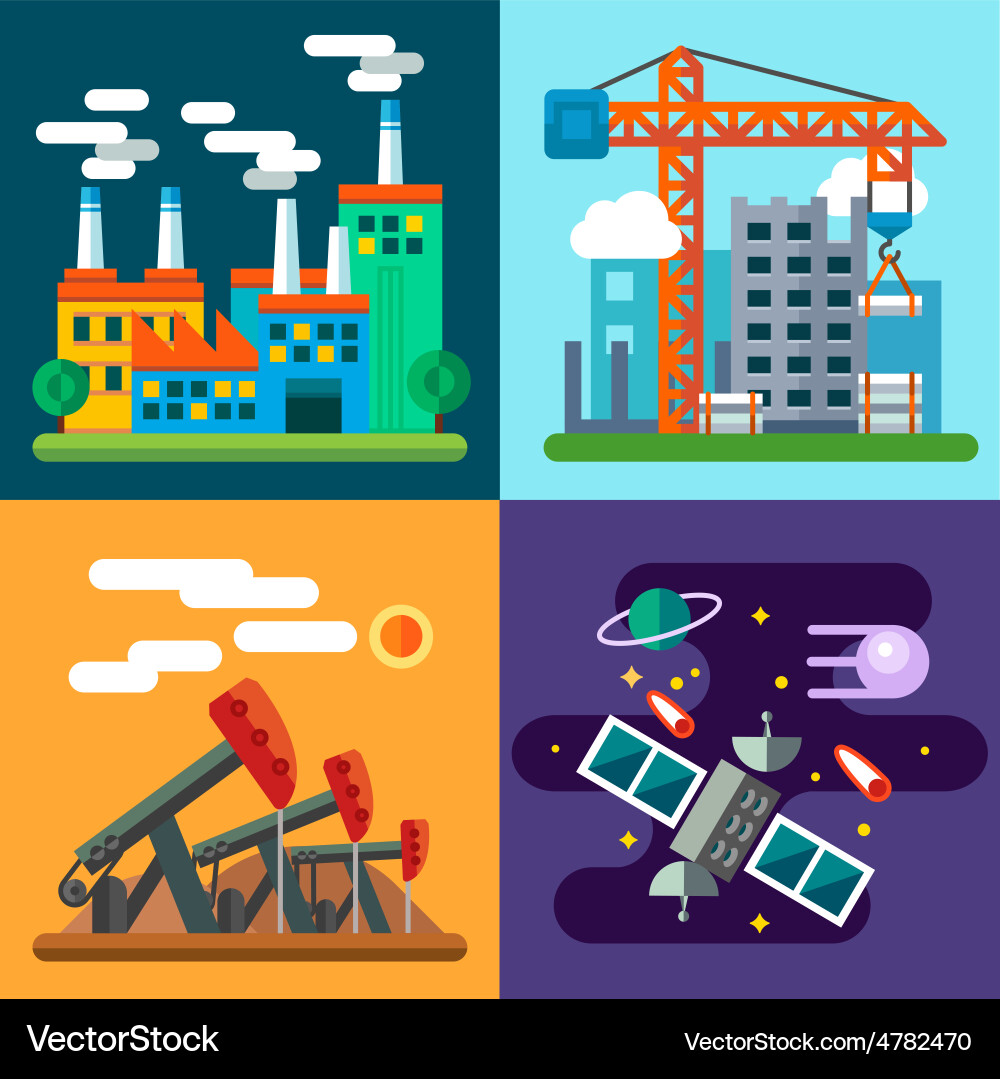 Industry landscapes and new technology Royalty Free Vector
