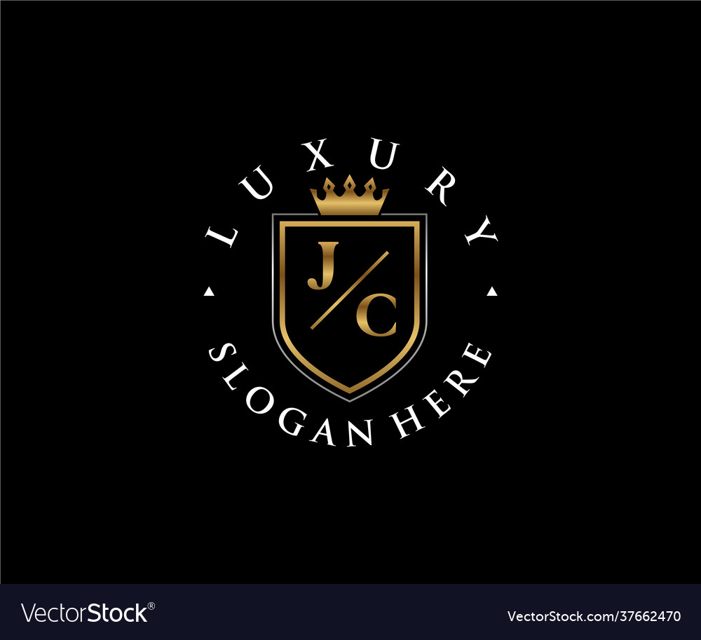 Initial jc letter royal luxury logo template Vector Image Initial jc letter royal luxury logo template Vector Image