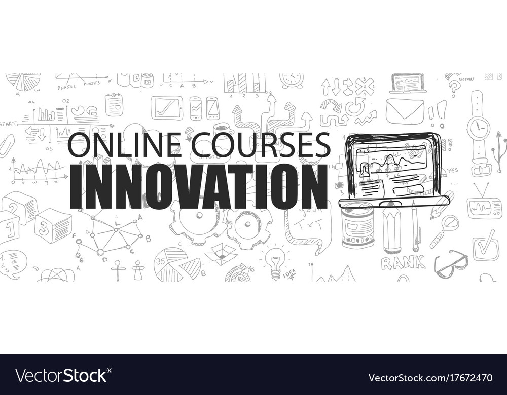 Innovation concept with business doodle design Vector Image