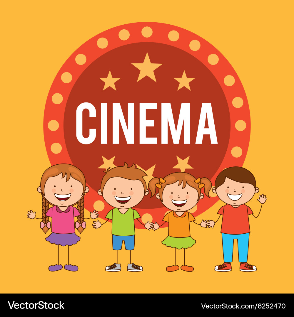Kids moviegoers Royalty Free Vector Image - VectorStock