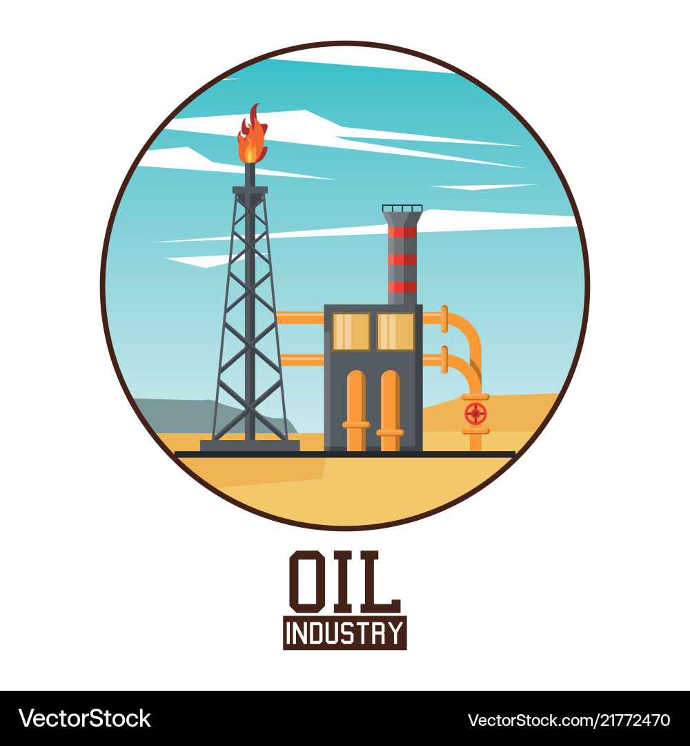 Oil plant industry Royalty Free Vector Image - VectorStock