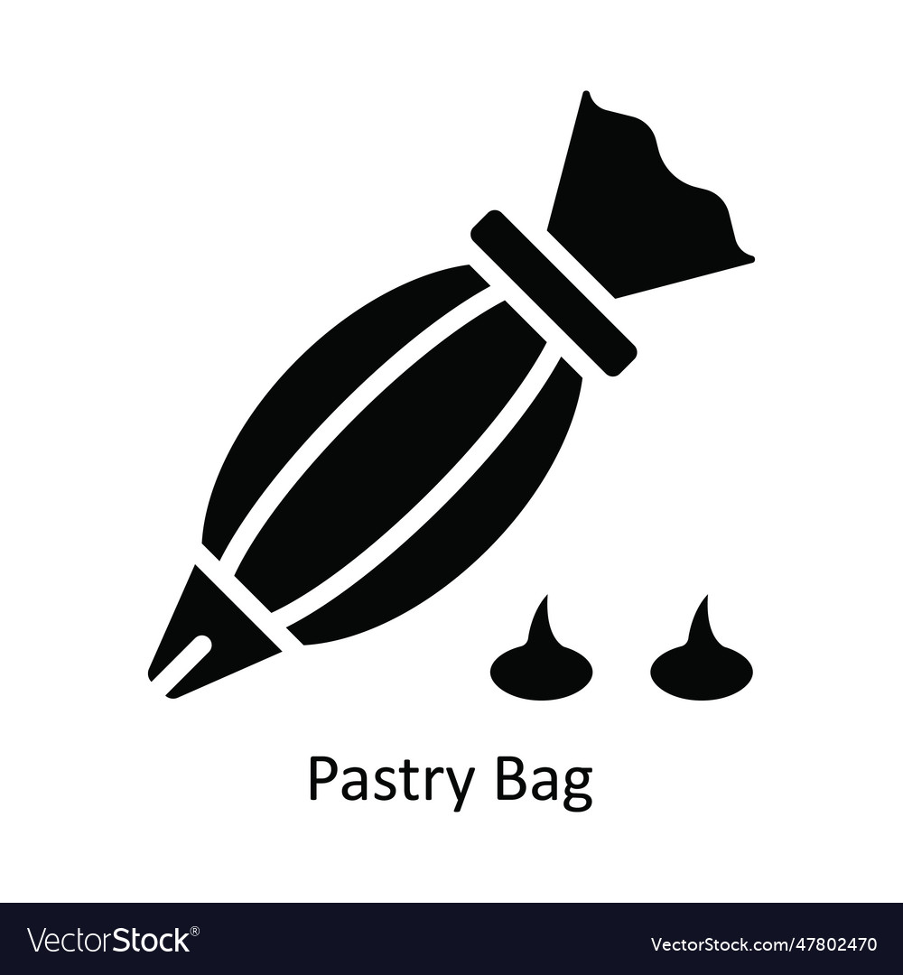 Pastry bag solid icon design Royalty Free Vector Image