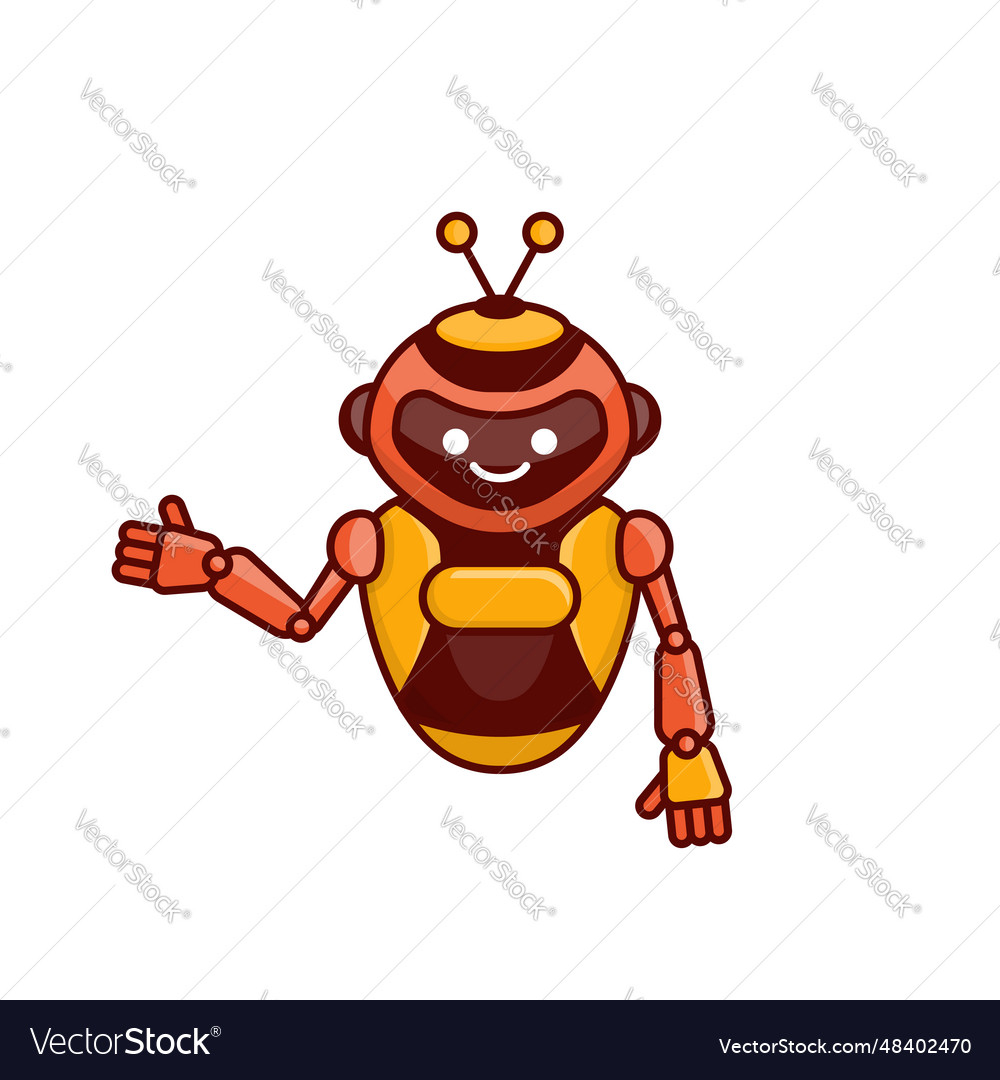 Robot presenting or welcoming gesture cute robot Vector Image