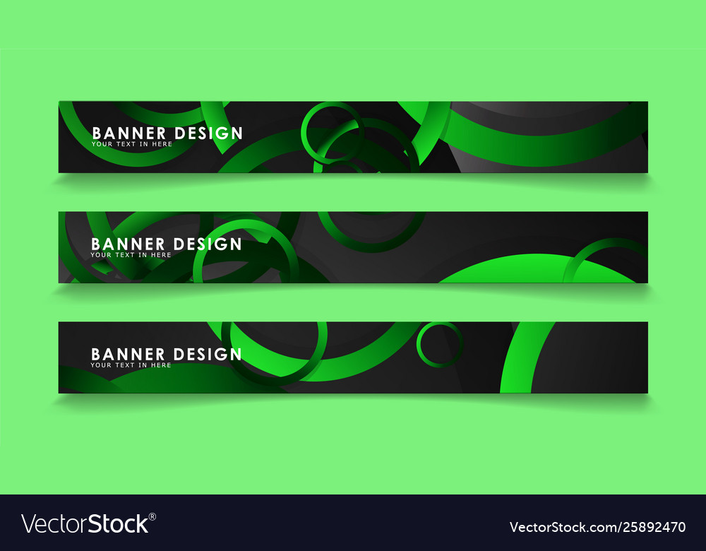 Set rectangular banners with background dark Vector Image