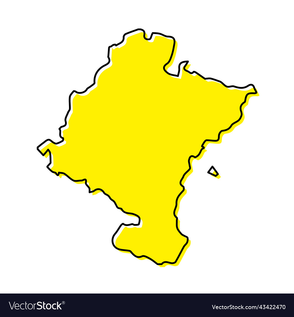 Simple outline map of navarre is a region spain Vector Image