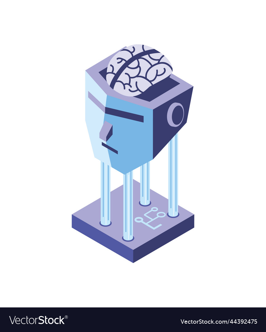 Artificial intelligence brain Royalty Free Vector Image