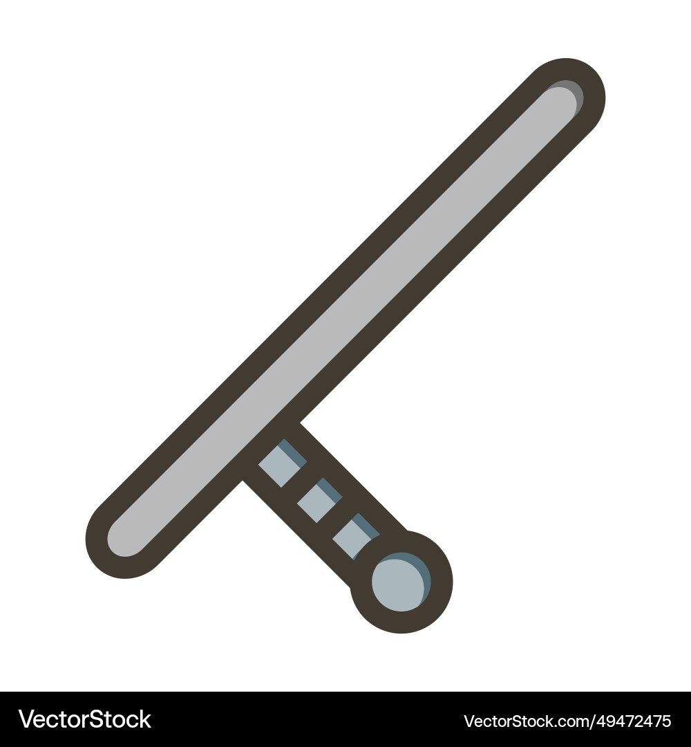 Baton thick line filled colors icon for personal Vector Image