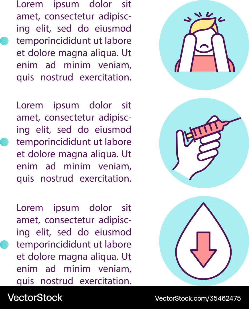 Blood test anxiety concept icon with text Vector Image