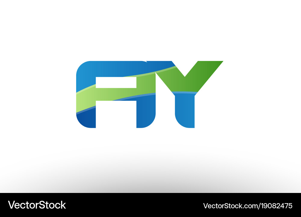 Blue green ay a y alphabet letter logo Royalty Free Vector