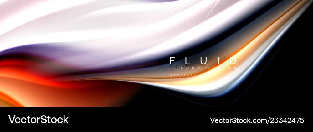 Bright colorful liquid fluid lines on black Vector Image