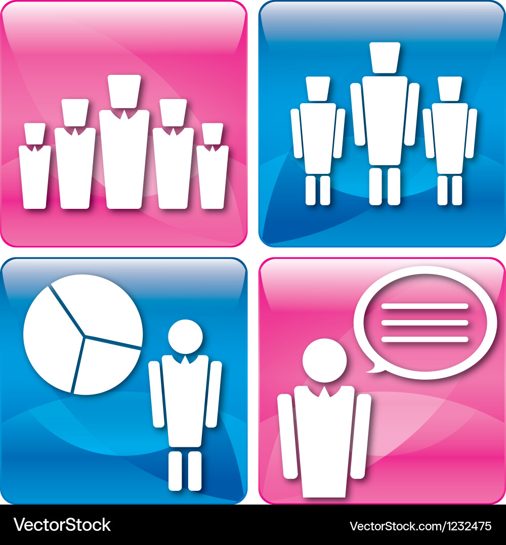 Business people at work icons set Royalty Free Vector Image