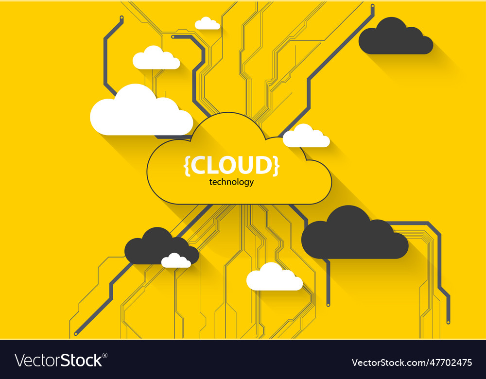 Cloud storage technology integrated digital web Vector Image