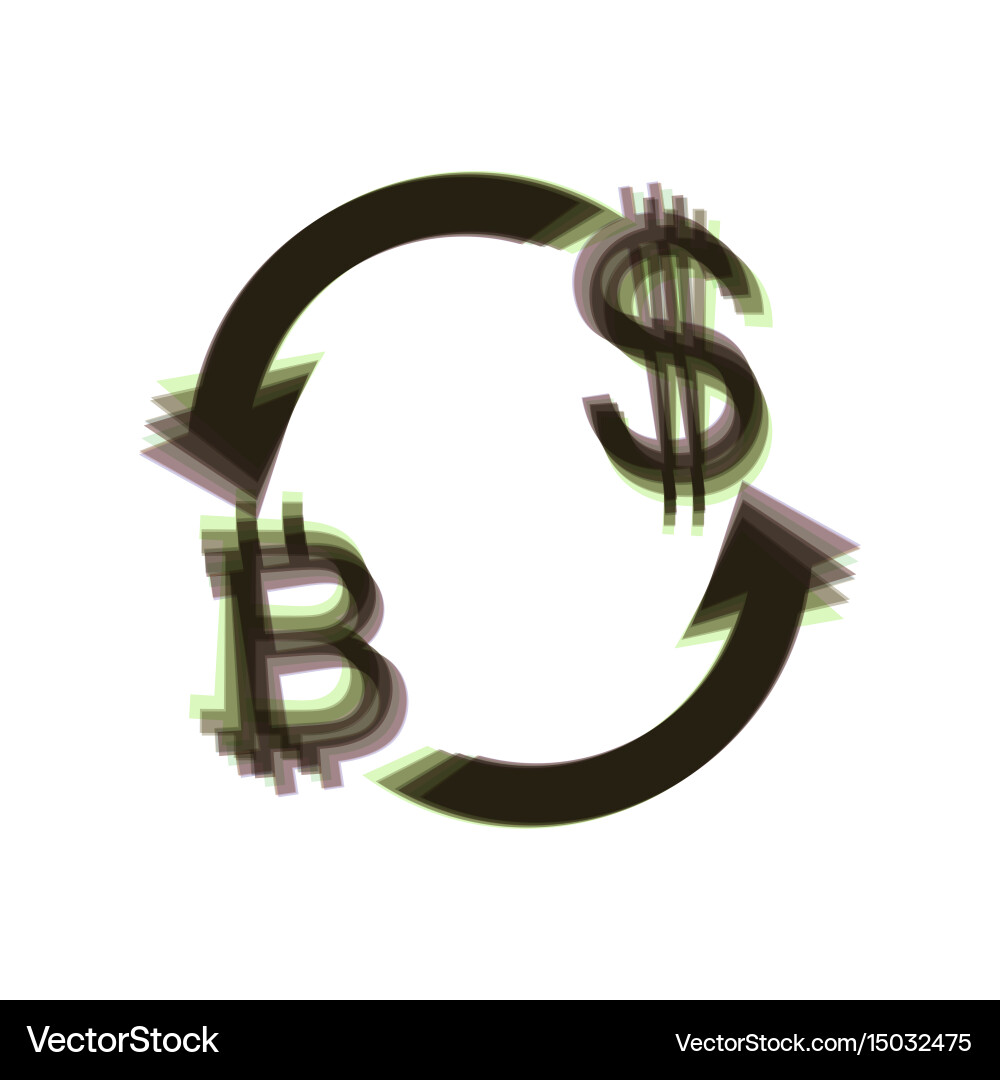 Currency exchange sign bitcoin and us dollar Vector Image