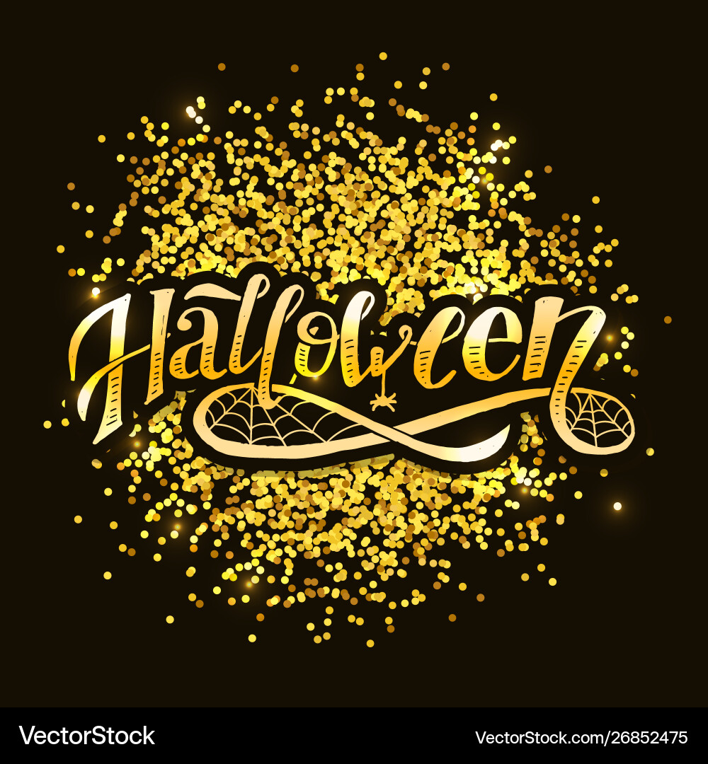 Happy halloween lettering calligraphy brush text Vector Image