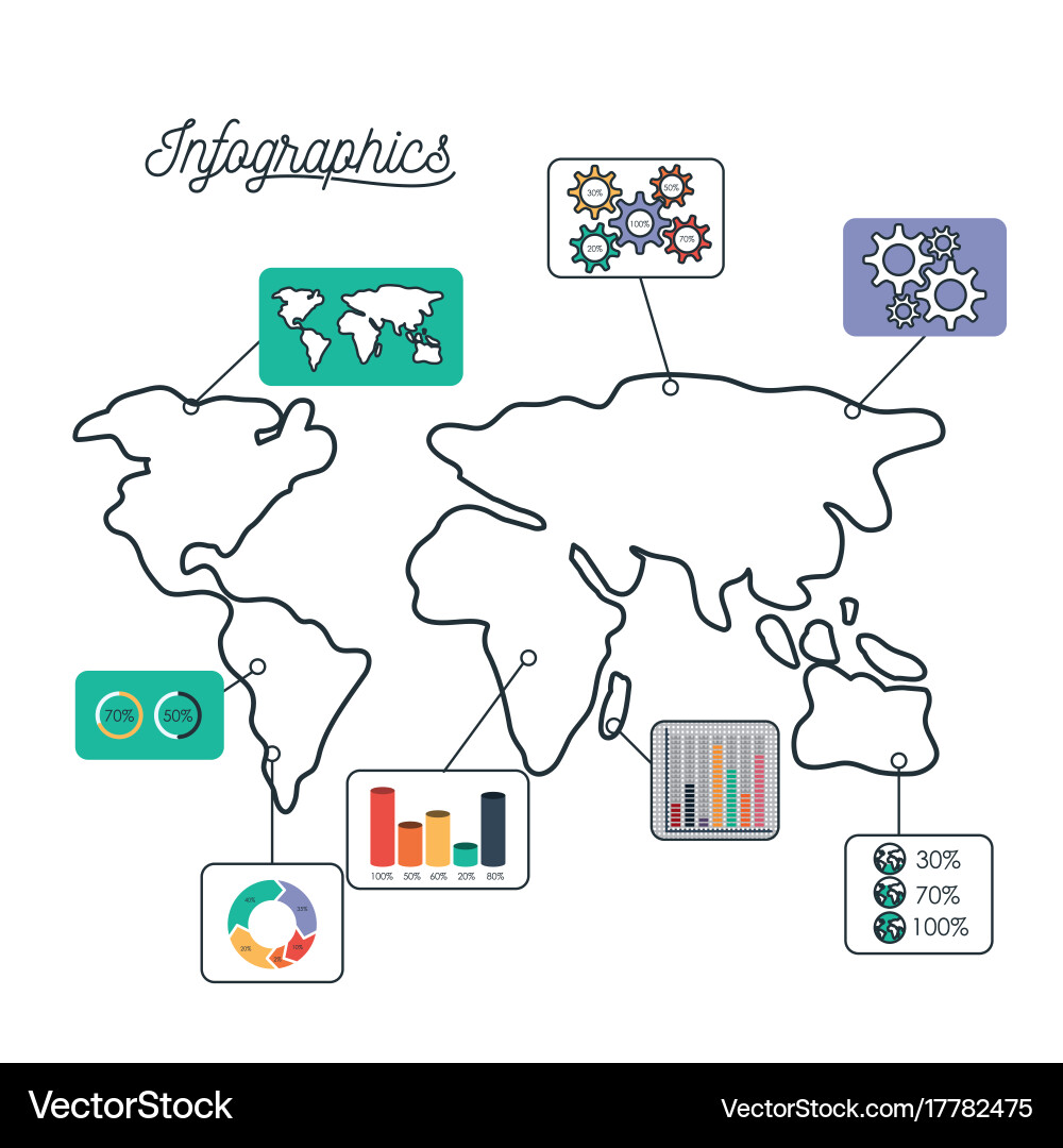 Infographics and statistics in the world Vector Image