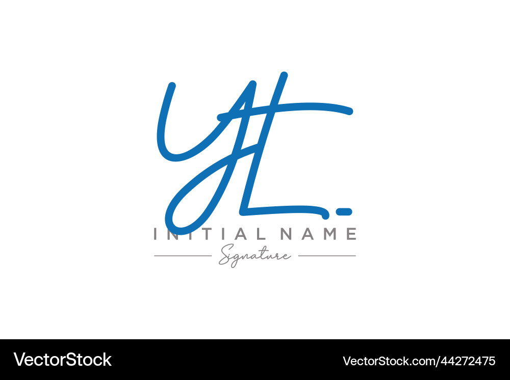 Initial yt signature logo template hand drawn Vector Image