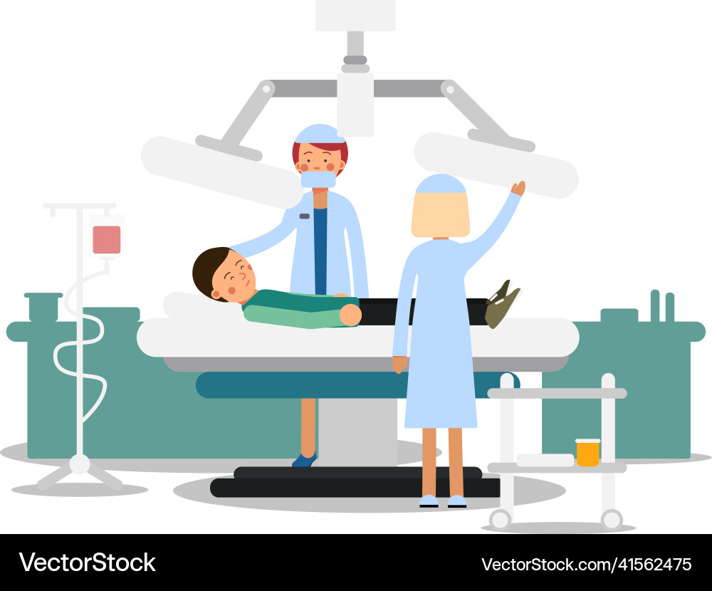 Medical procedure cobcept patient lying Royalty Free Vector