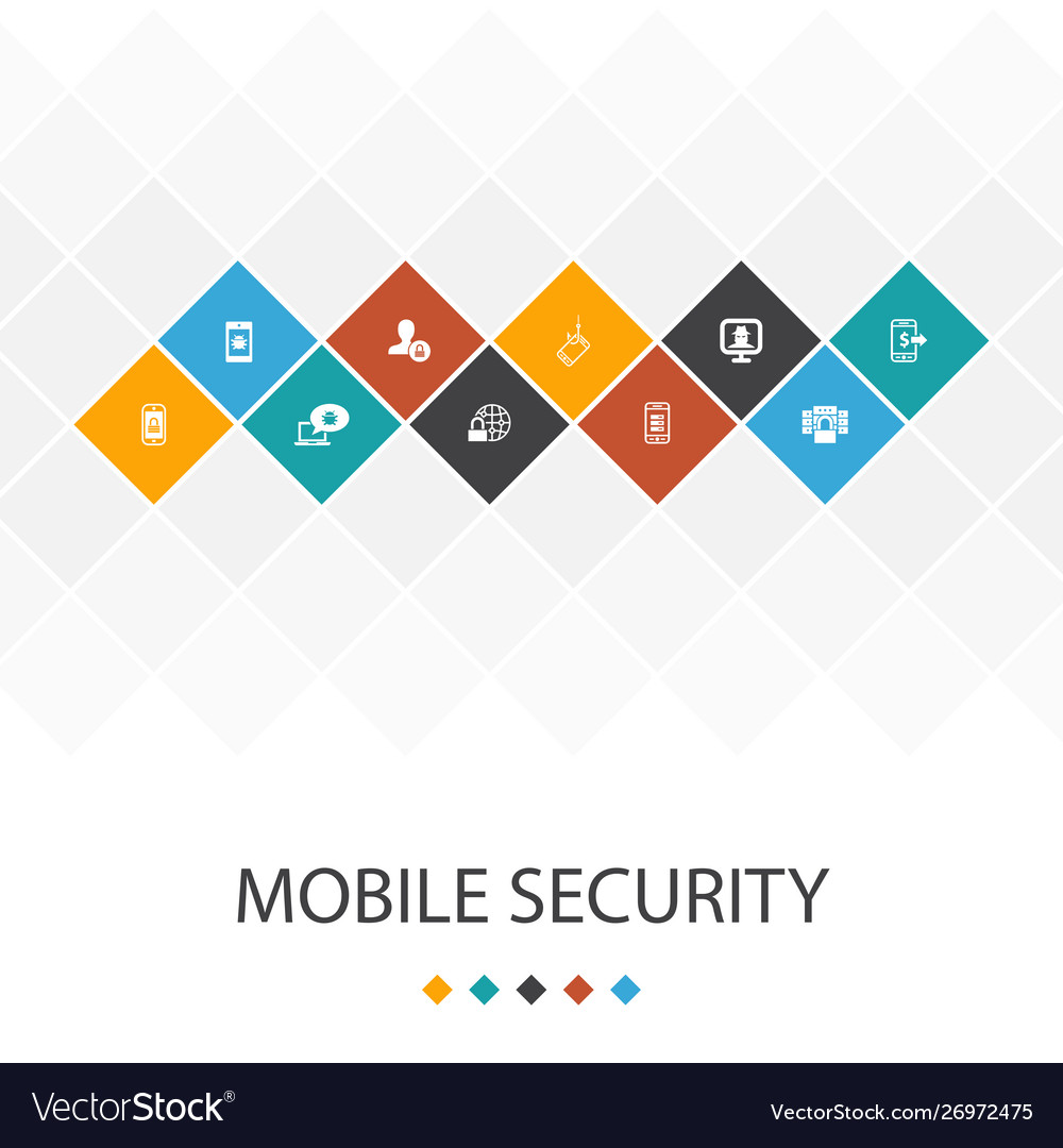 Mobile security trendy ui template infographics Vector Image