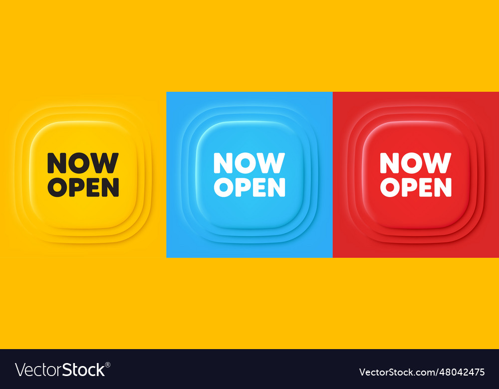 Now open tag promotion new business sign Vector Image