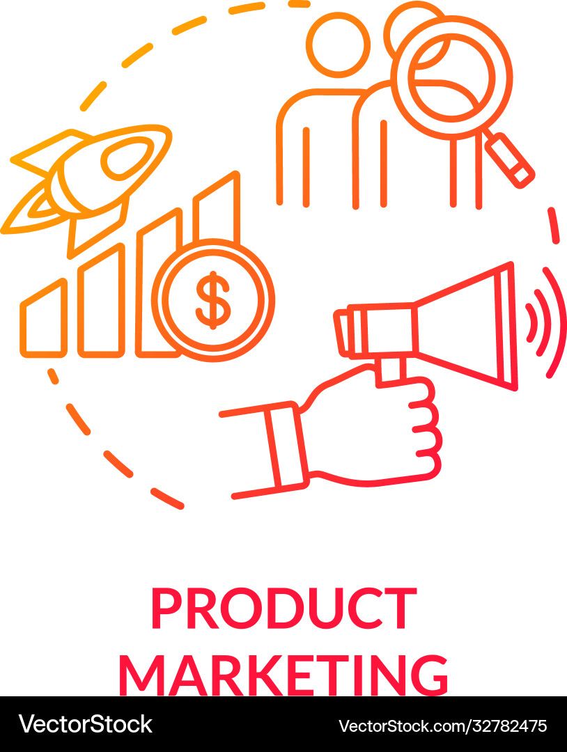 Product marketing red gradient concept icon Vector Image