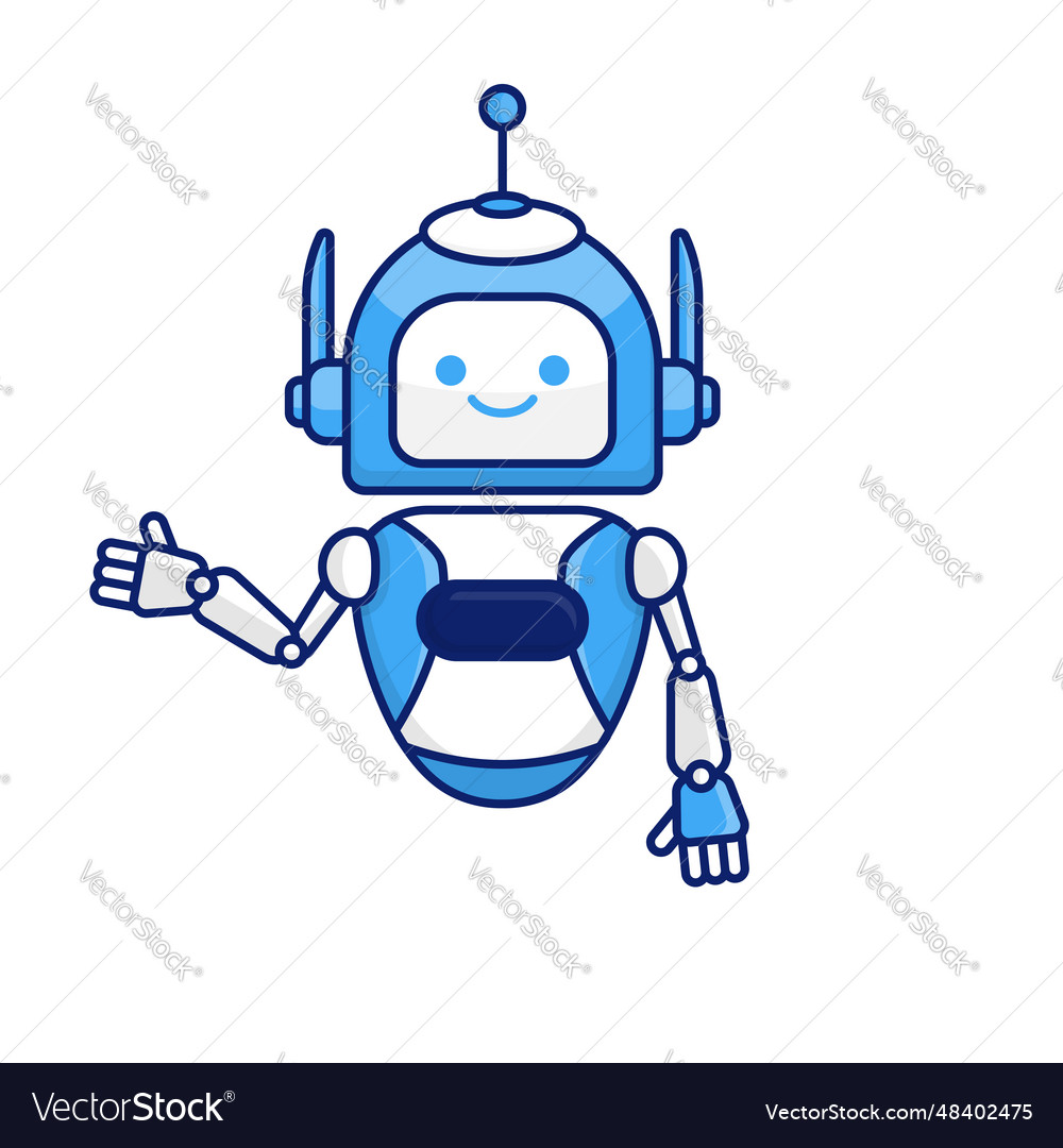 Robot presenting or welcoming gesture cute robot Vector Image