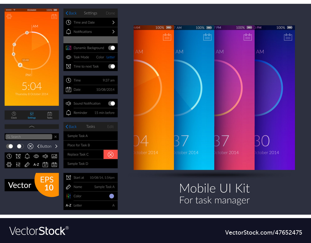 Task manager kit manager kit Royalty Free Vector Image