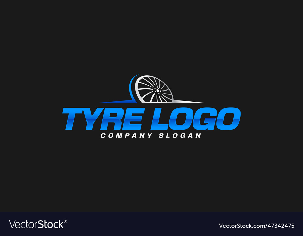 Tyre wheel logo concept with modern text Vector Image Tyre wheel logo concept with modern text Vector Image
