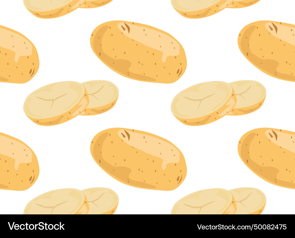 Whole potatoes and cut into slices Royalty Free Vector Image